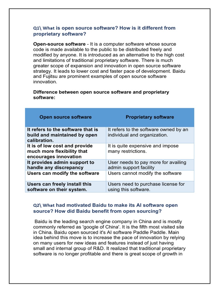Q1/ What Is Open Source Software? How Is It Different From Proprietary ...