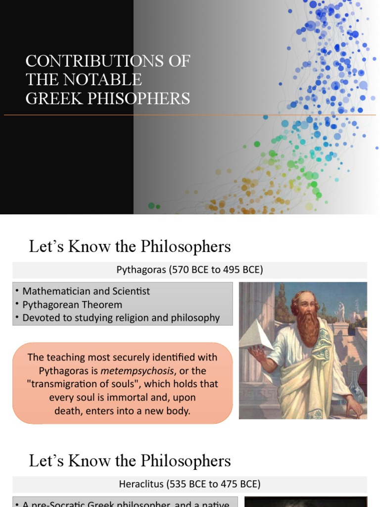 Contributions of The Notable Greek Phisophers | PDF | Ancient Greek ...