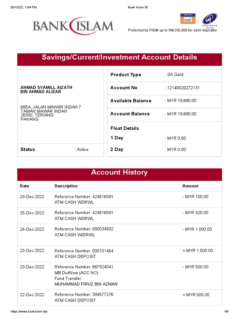 Penyata Bank Islam | PDF | Perdagangan | Bank