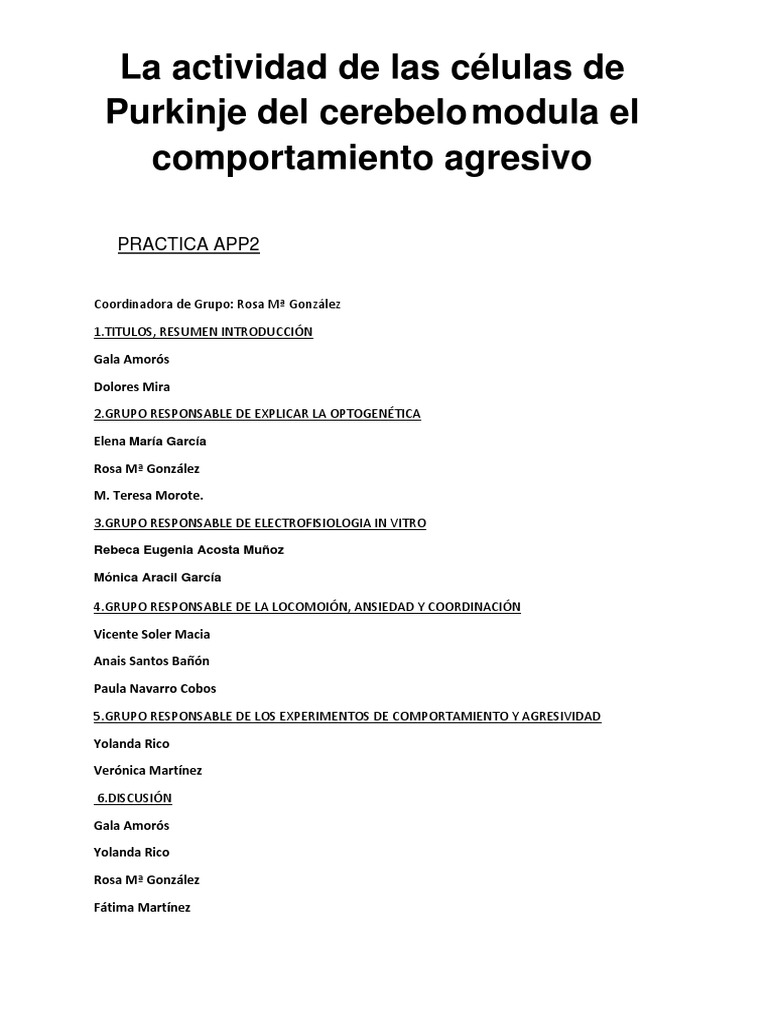 Trabajo Practica App2 Completa | PDF | Cerebelo | Neurona