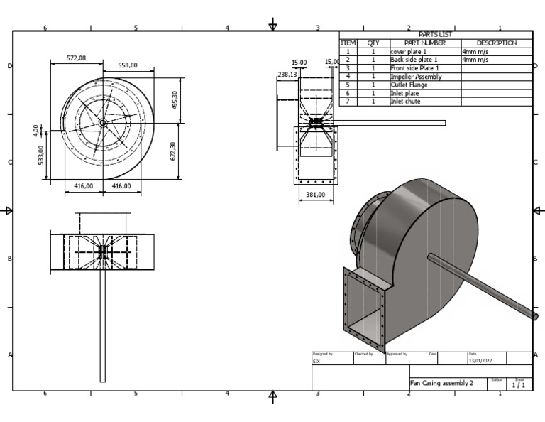 Overall Paddle Fan Assembly - Impelller and Casing | PDF ...