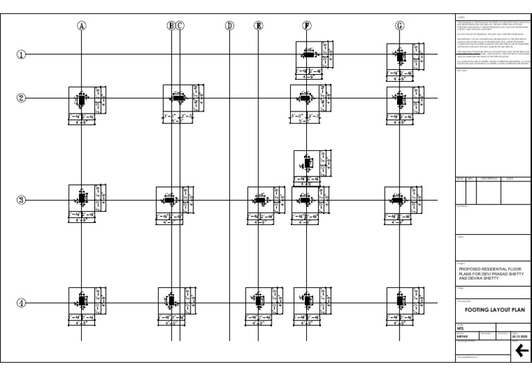 Footing Layout Plan: Notes | PDF