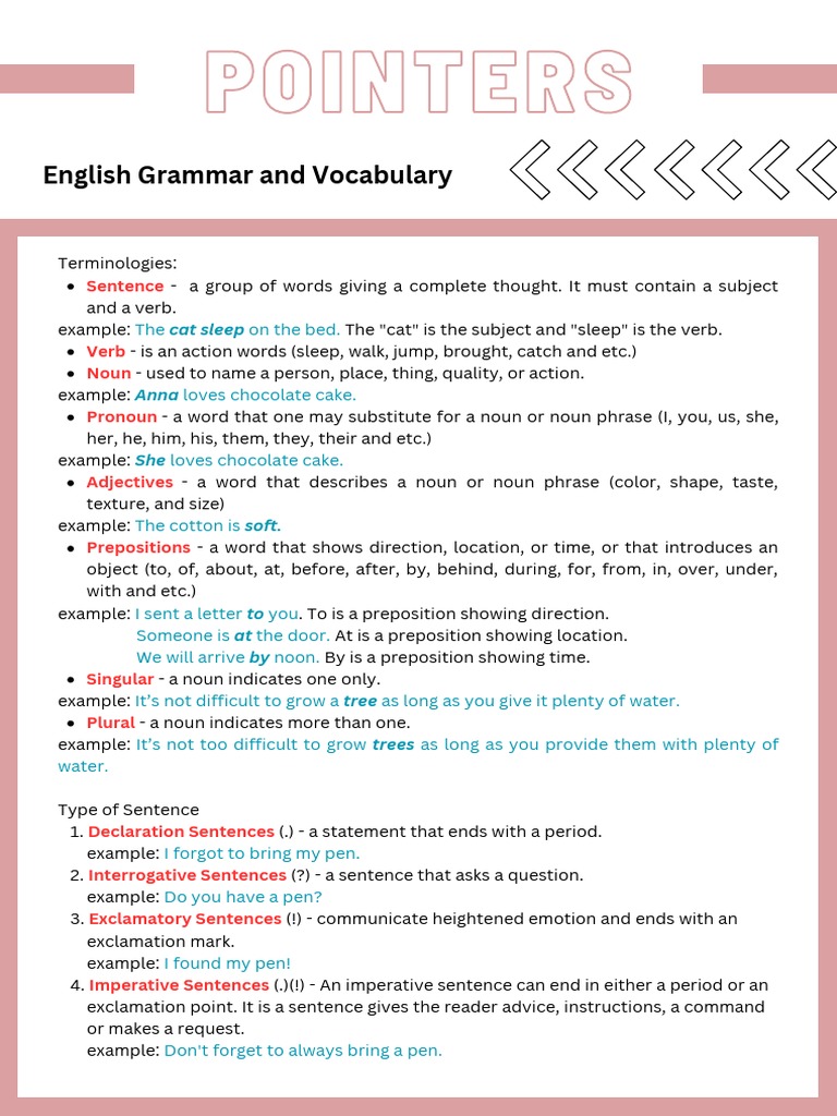 POINTERS | PDF | Noun | Numbers