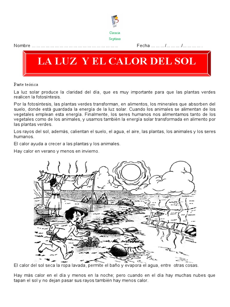 La Luz y El Calor Del Sol Septimo 7ma | PDF | Dom | Tierra