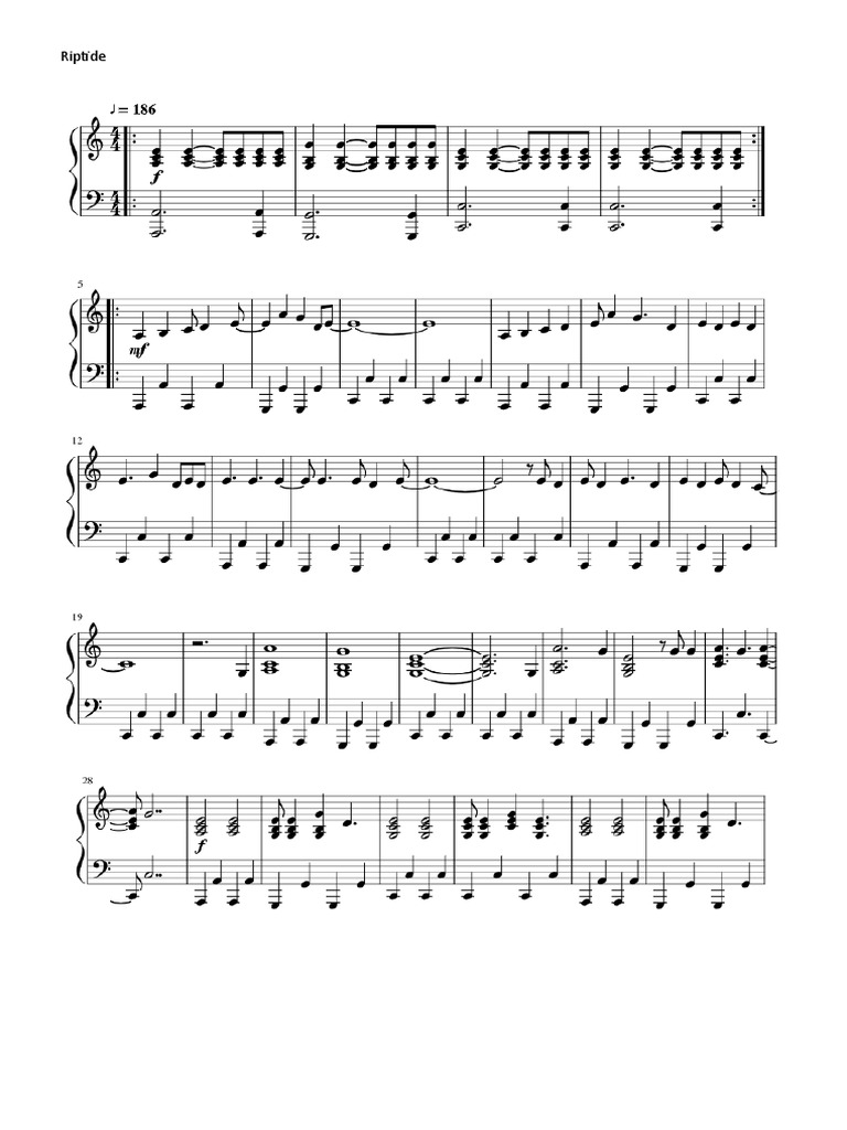 Riptide Chords Lyrics | PDF
