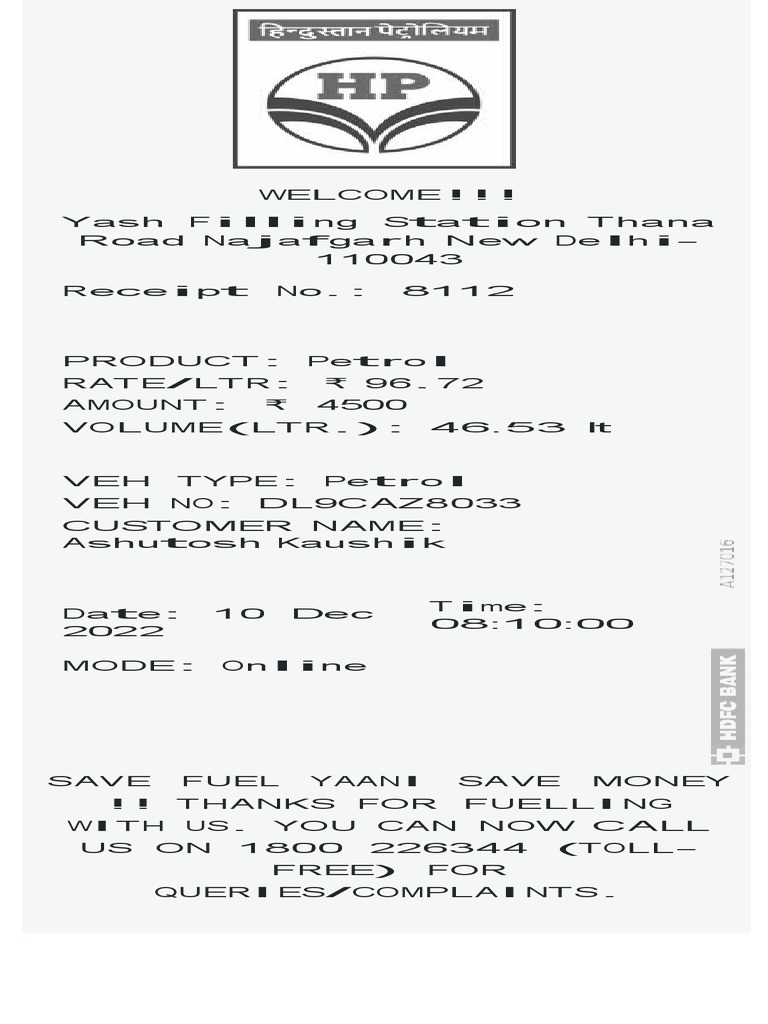 Fuel Bill - Dec | PDF