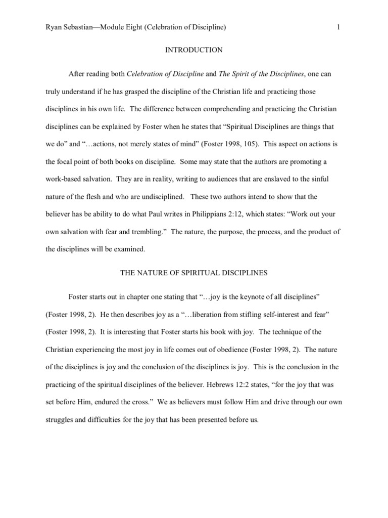 Celebration of Discipline | PDF