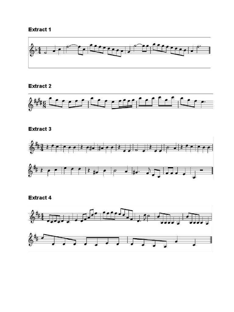 Melodic Dictation Answers Pg1 | PDF