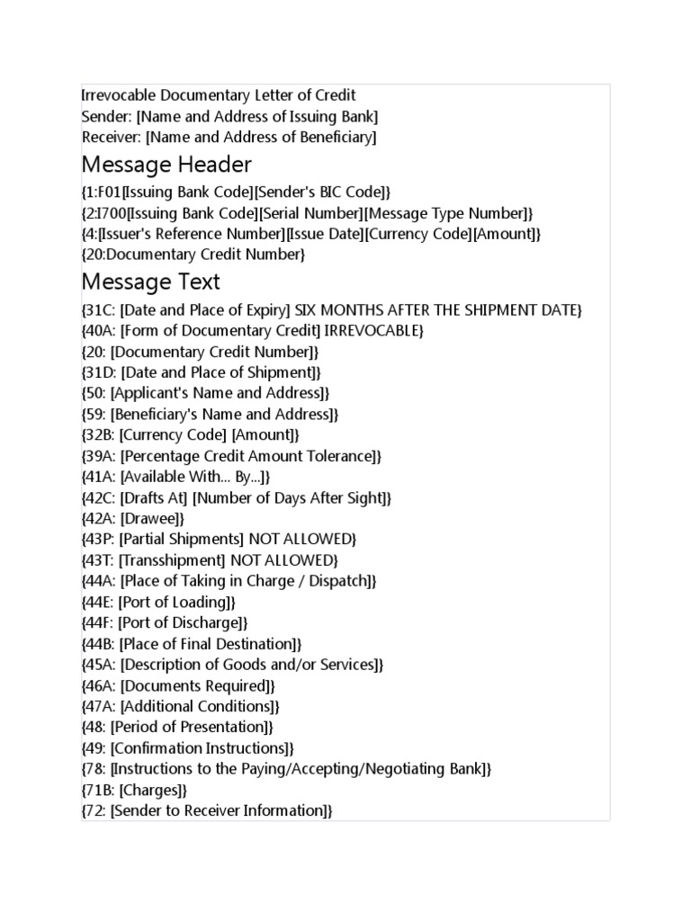 Documentary Letter of Credit | PDF