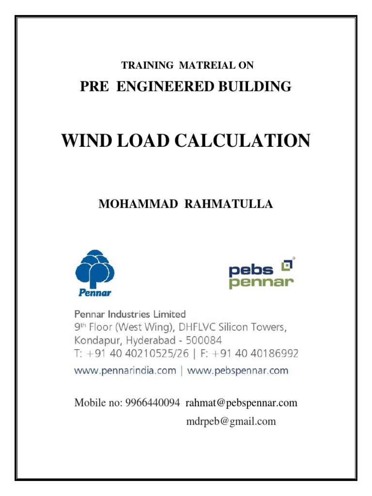 Wind Load Calculation | PDF