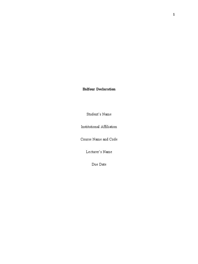 Balfour Declaration | Download Free PDF | Mandatory Palestine | Jews