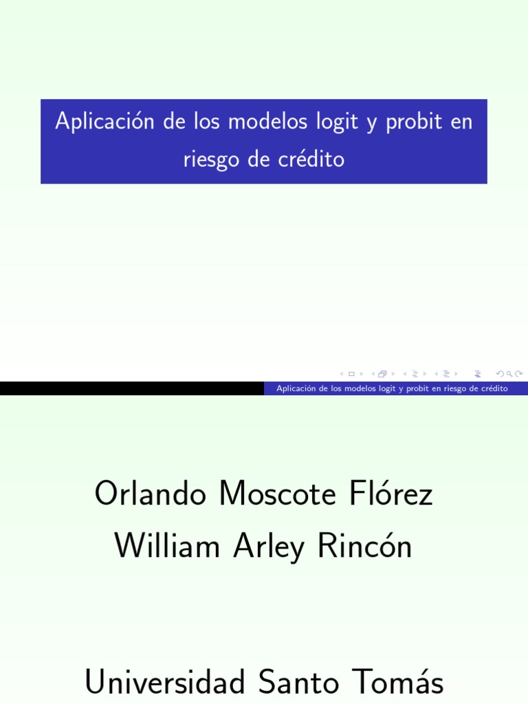 Presentación Regresión Logit | PDF | Regresión logística | Análisis ...