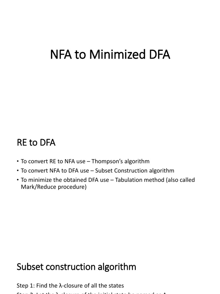NFA To Minimized DFA | PDF | Models Of Computation | Theoretical Computer Science
