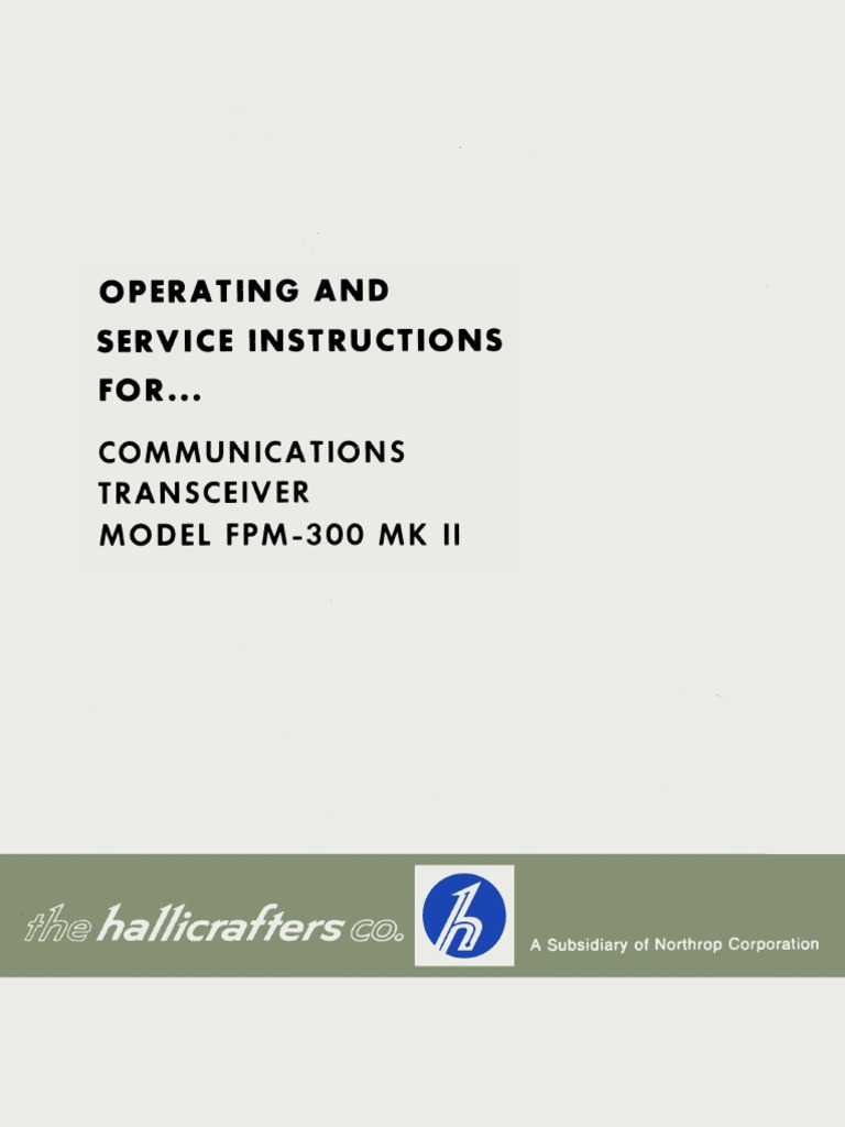094-006622 Hallicrafters FPM-300 MK II Operating and Service ...