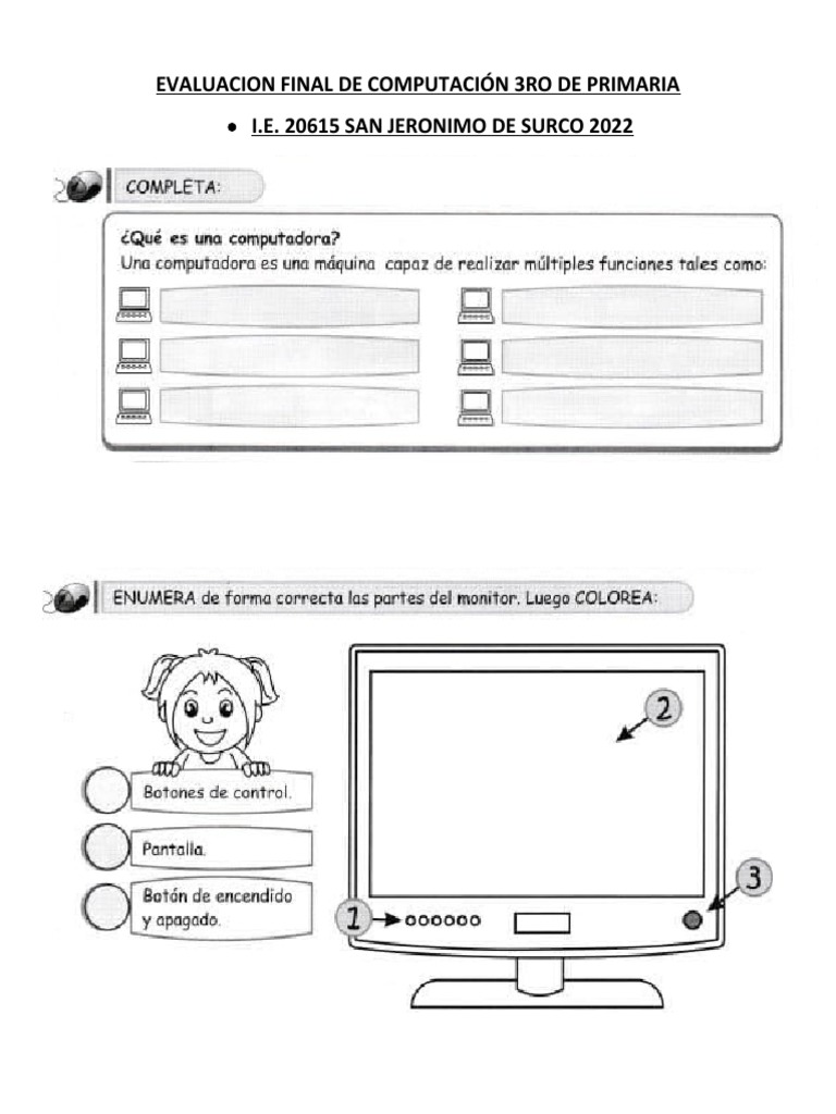 Examen 3ro de Primaria | PDF