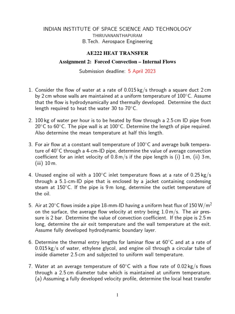 Assignment 2 | PDF | Heat Transfer | Fluid Dynamics