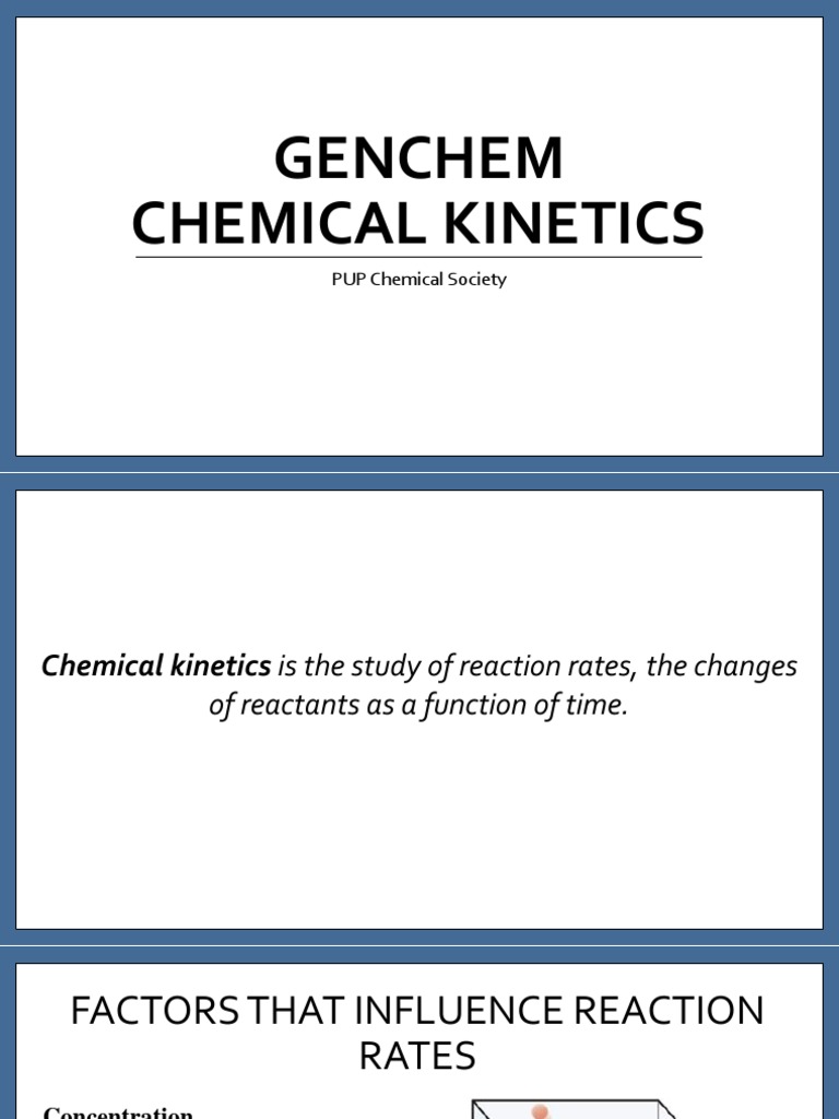 Genchem Kinetics | PDF | Reaction Rate | Reaction Rate Constant