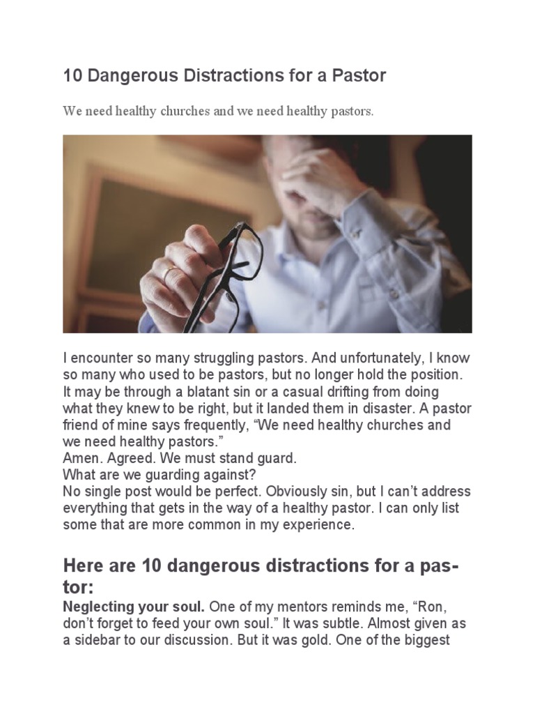 10 Dangerous Distractions For A Pastor | PDF
