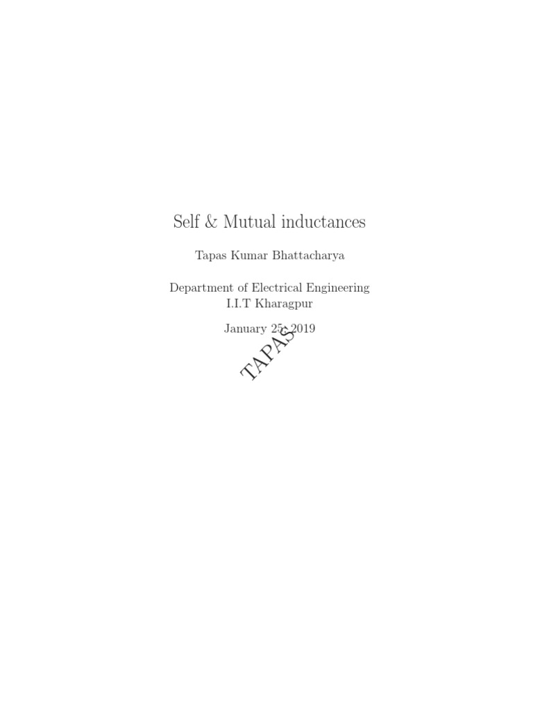 (Additional) Self - Mutual Inductances | PDF | Inductance | Transformer