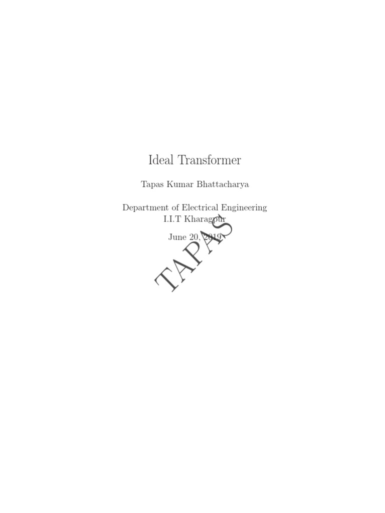 Ideal Transformer | PDF