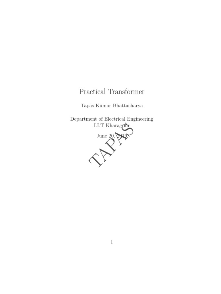 Practical Transformer | Download Free PDF | Transformer | Electrical ...