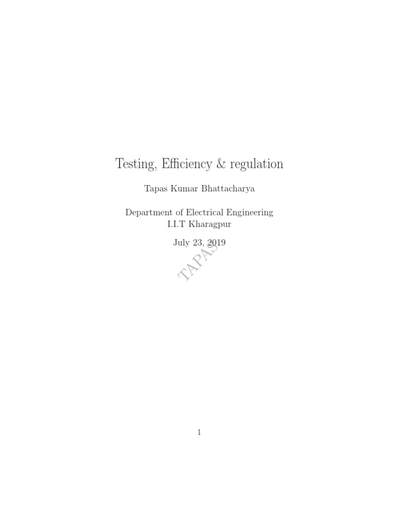 Testing Efficiency Regulation Pdf Transformer Inductor 