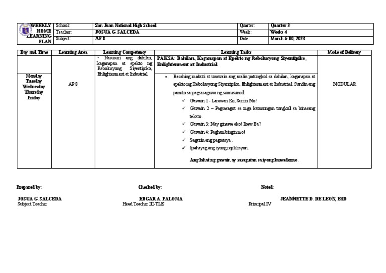 Ap8 Q3-W4 WHLP | PDF