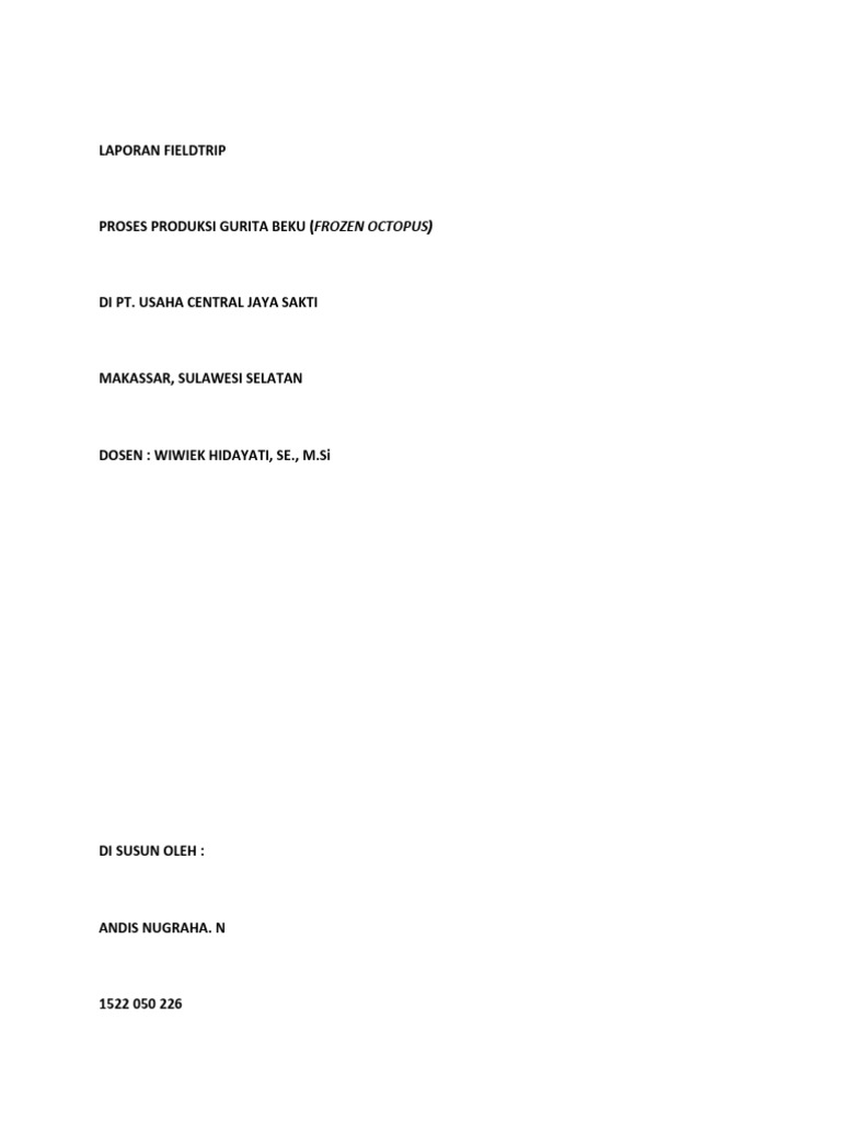 Laporan Fieldtrip | PDF