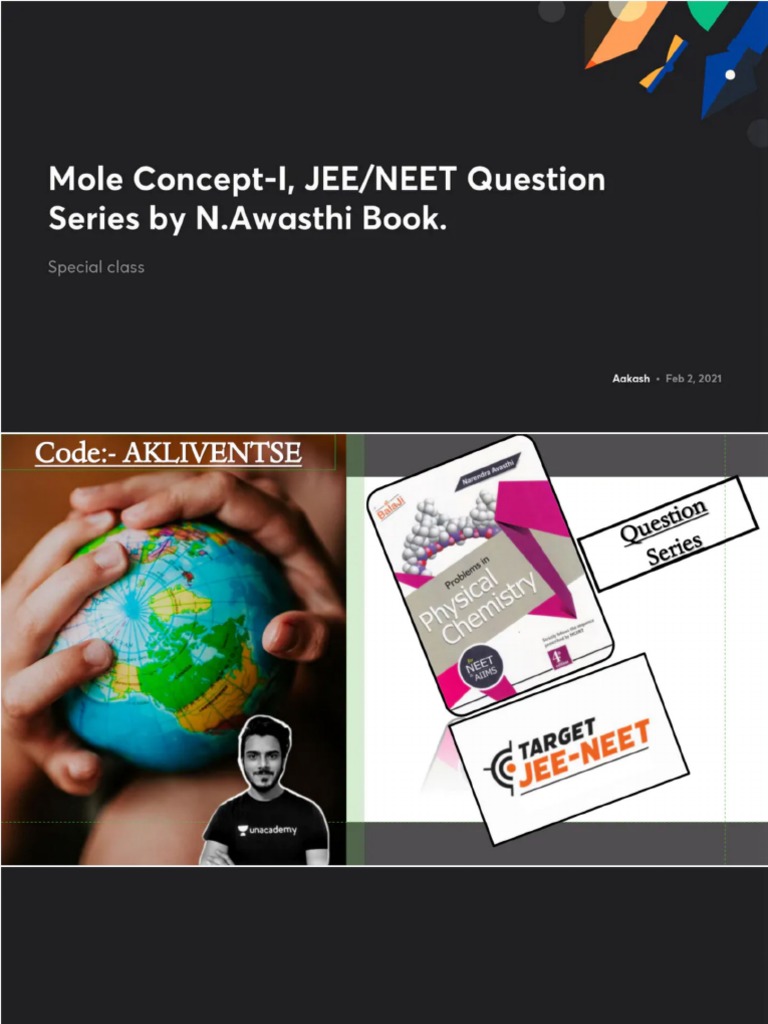 Mole ConceptI JEENEET Question Series by NAwasthi Book No Anno | PDF