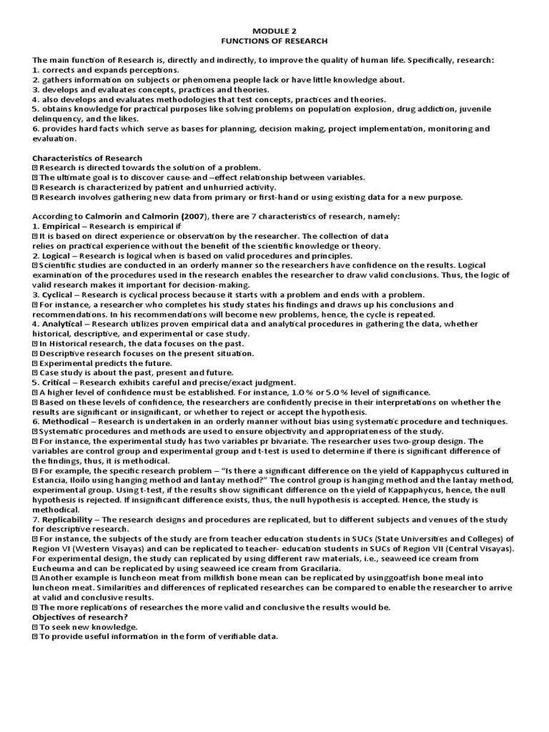 MODULE 2 Notes | PDF | Methodology | Qualitative Research