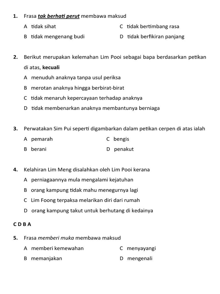 BM Komsas (Himpunan Nota Buku Rujukan) Kuih Bakul | PDF