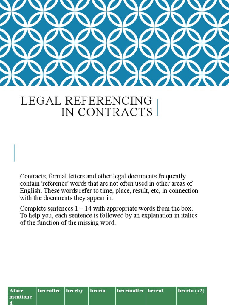 Legal Reference Terms in Contracts | PDF | Business Law | Justice