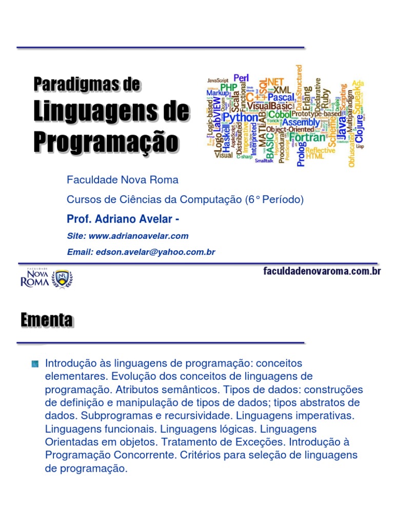 Paradigmas de Linguagens de Programação | PDF | Linguagem de ...