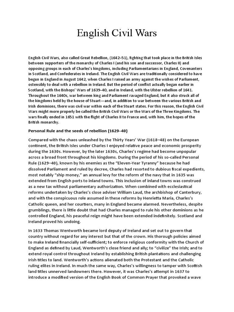 The Wars of the Three Kingdoms: An Overview of the English, Scottish ...