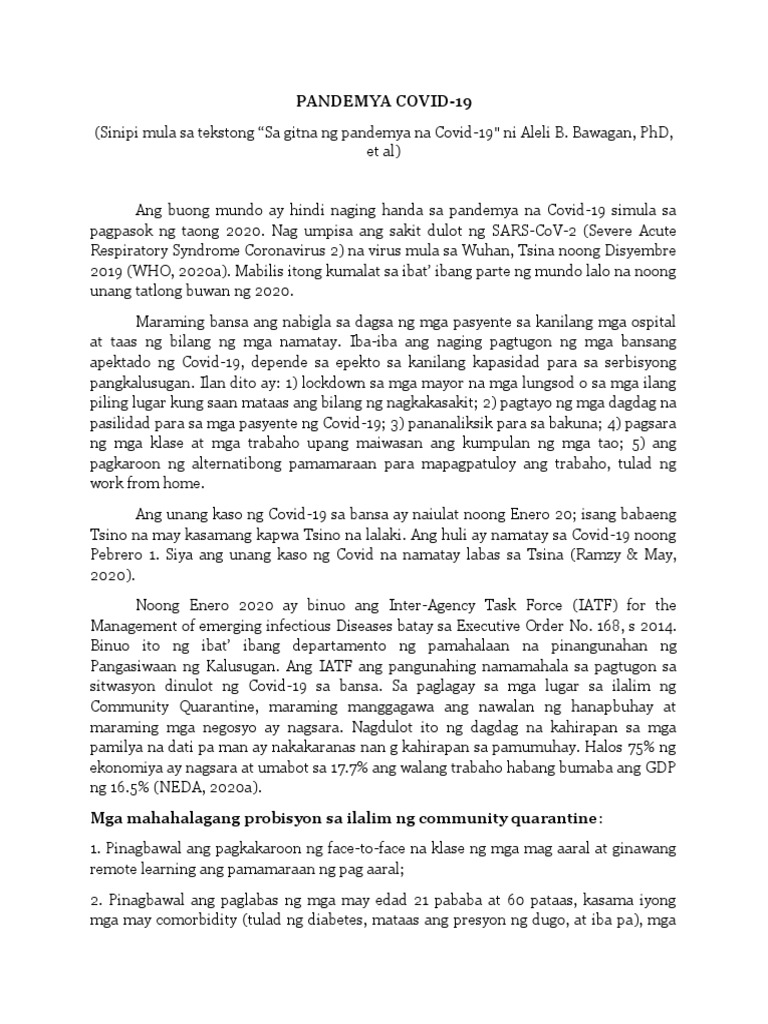 Pandemya Covid | PDF