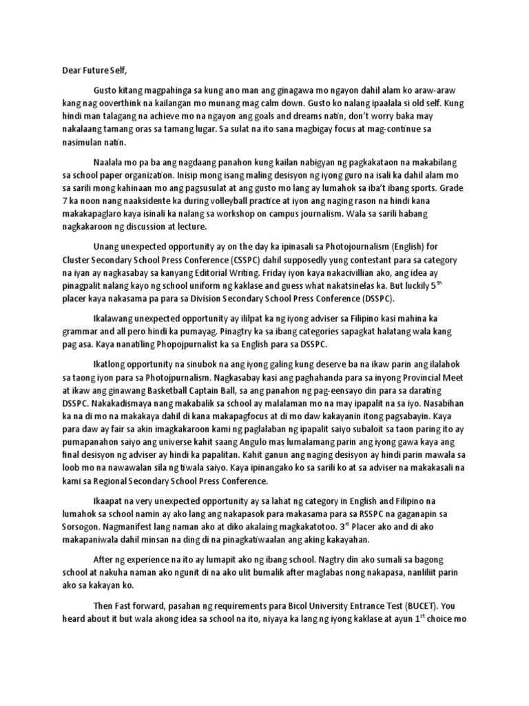 Dear Future Self | PDF