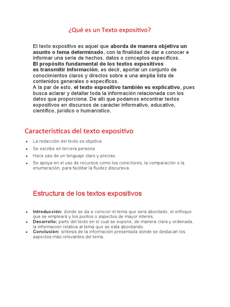 Estructura y Propósito del Texto Expositivo | PDF | Volcán | Tipos de ...