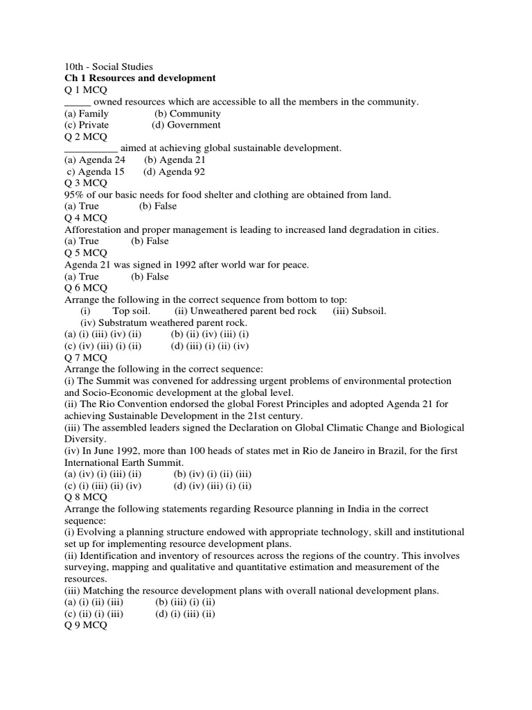 Resources and Development ch1 | PDF | Soil | Resource