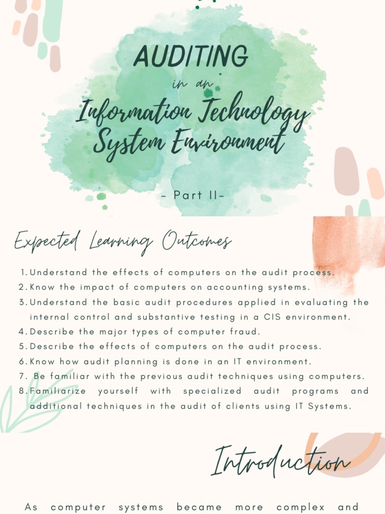 Auditing: Information Technology System Environment | PDF | Audit | Internal Control