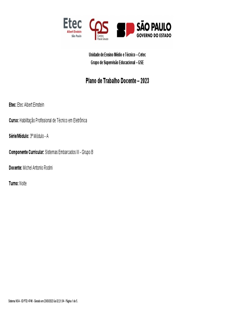 PTD Sistemas Embarcados Iii | PDF | Internet das Coisas | Sistema embarcado