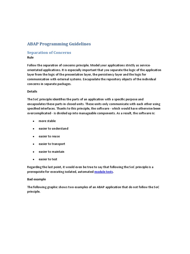 Abap Programming Guidelines Pdf Object Computer Science Class Computer Programming