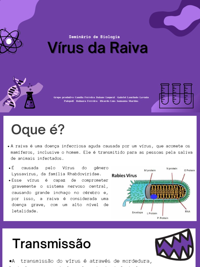 Vírus Da Raiva Vírus Da Raiva: Seminário de Biologia | PDF | Raiva | Vírus