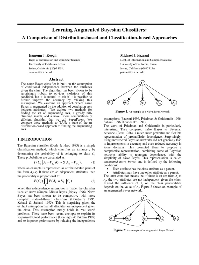 Learning Augmented Bayesian Classifiers:: A Comparison of Distribution-Based and Classification ...
