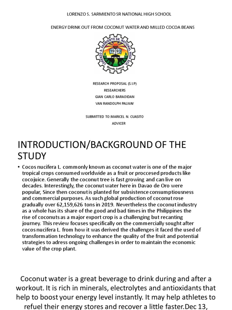 Energy Drink Out From Coconut Water and Milled Cocoa Beans | PDF | Cocoa Bean | Caffeine