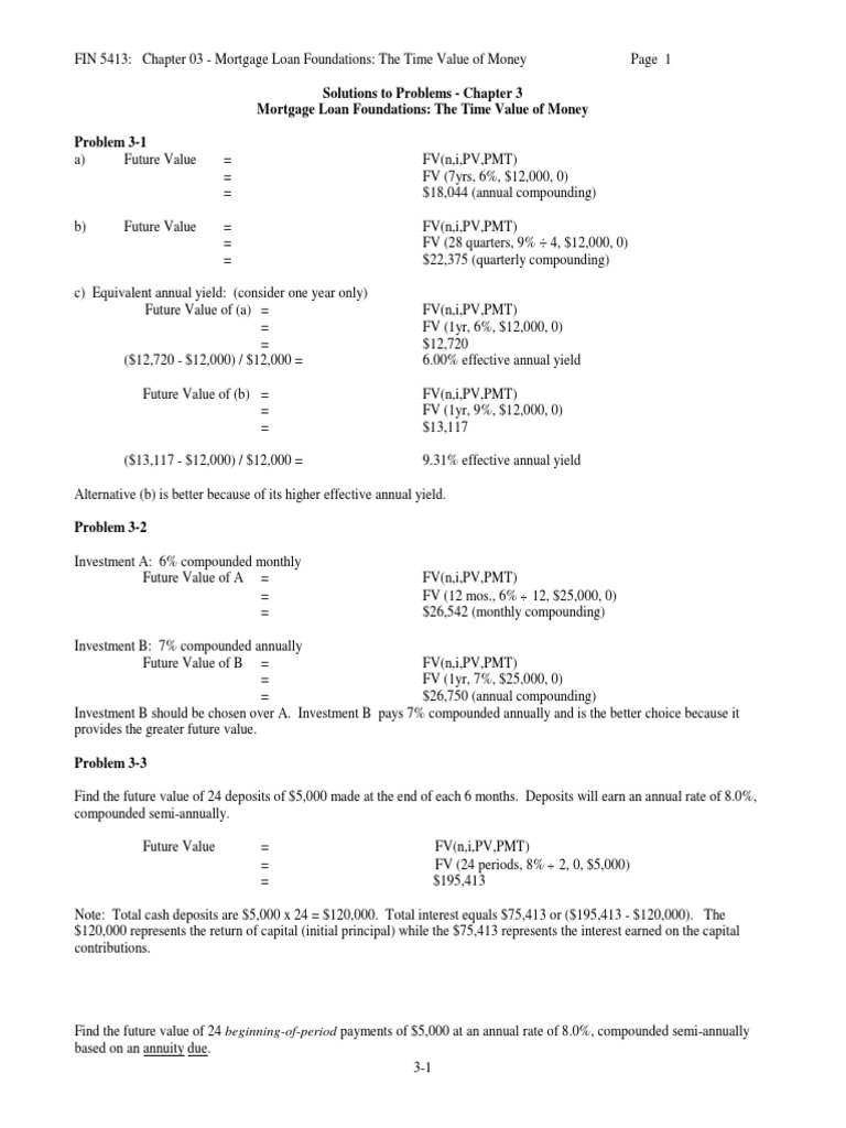 REAL 4000 Ch3 HW Solutions | PDF | Present Value | Interest