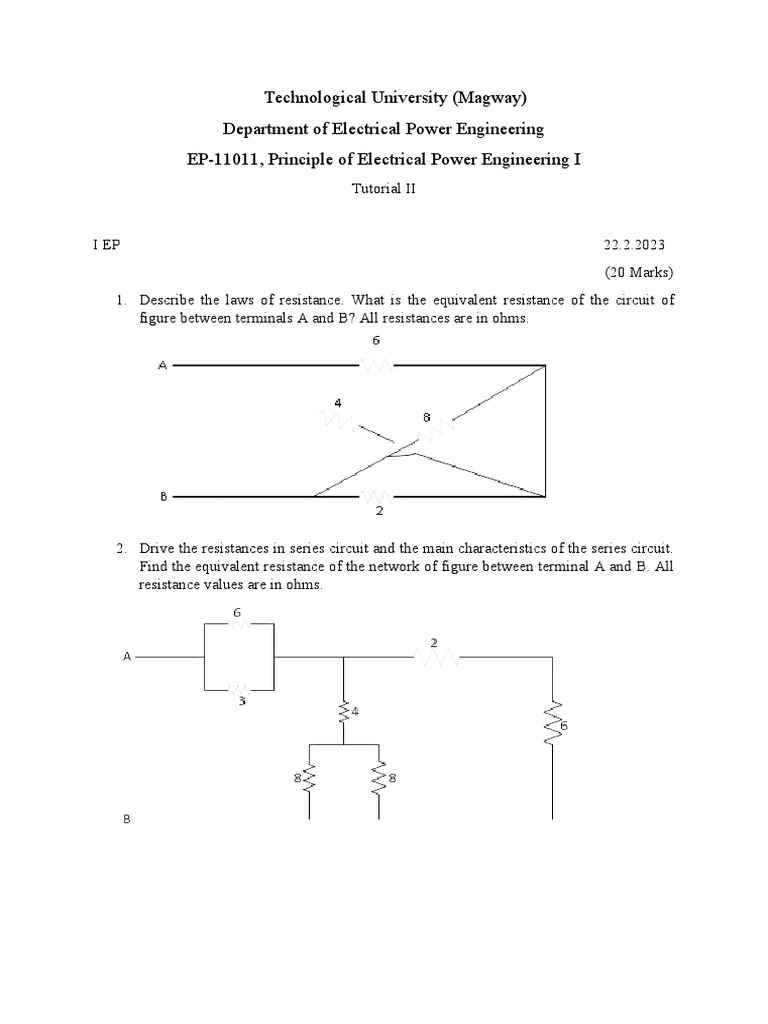 Technological University (Magway) Department of Electrical Power ...
