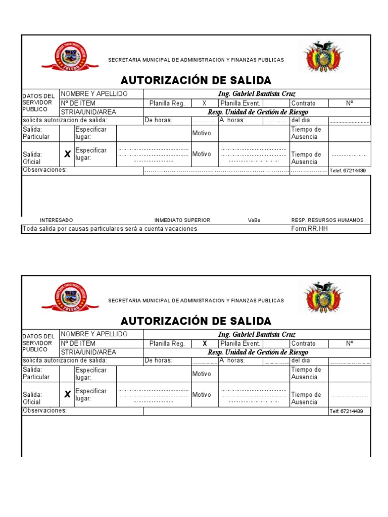 Boleta de Salida Diaria | PDF