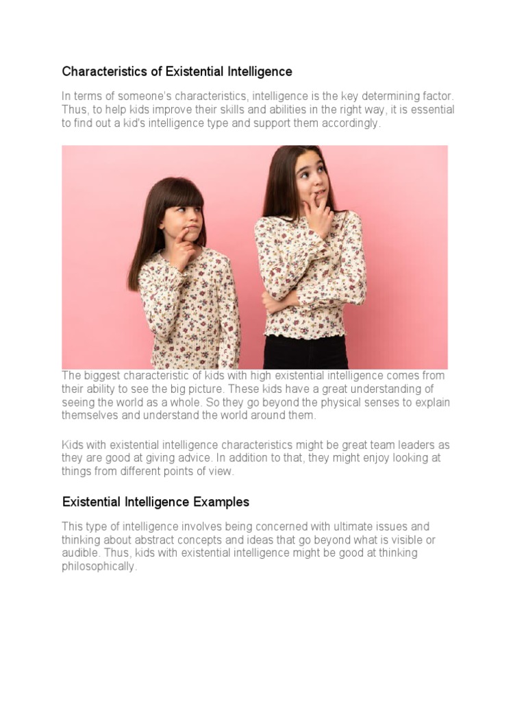 Characteristics of Existential Intelligence | PDF | Intelligence ... Characteristics of Existential Intelligence | PDF | Intelligence ...