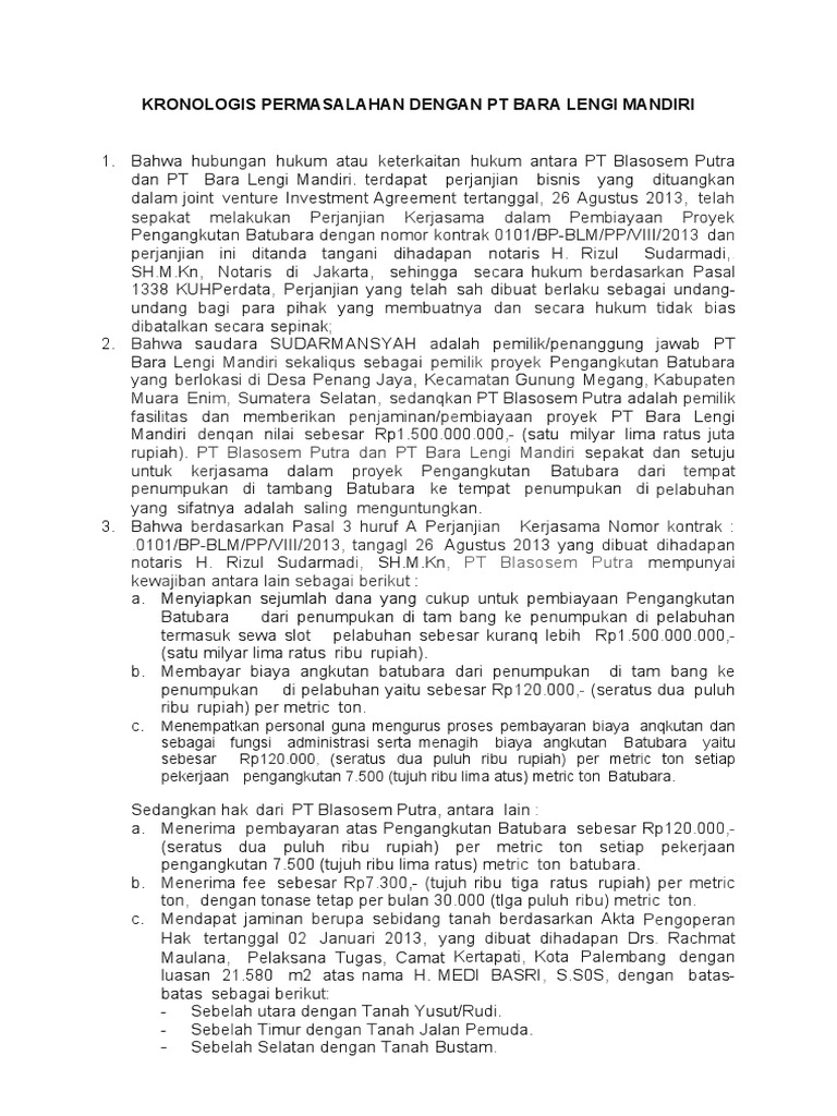 Kronologis BLM | PDF | Hukum