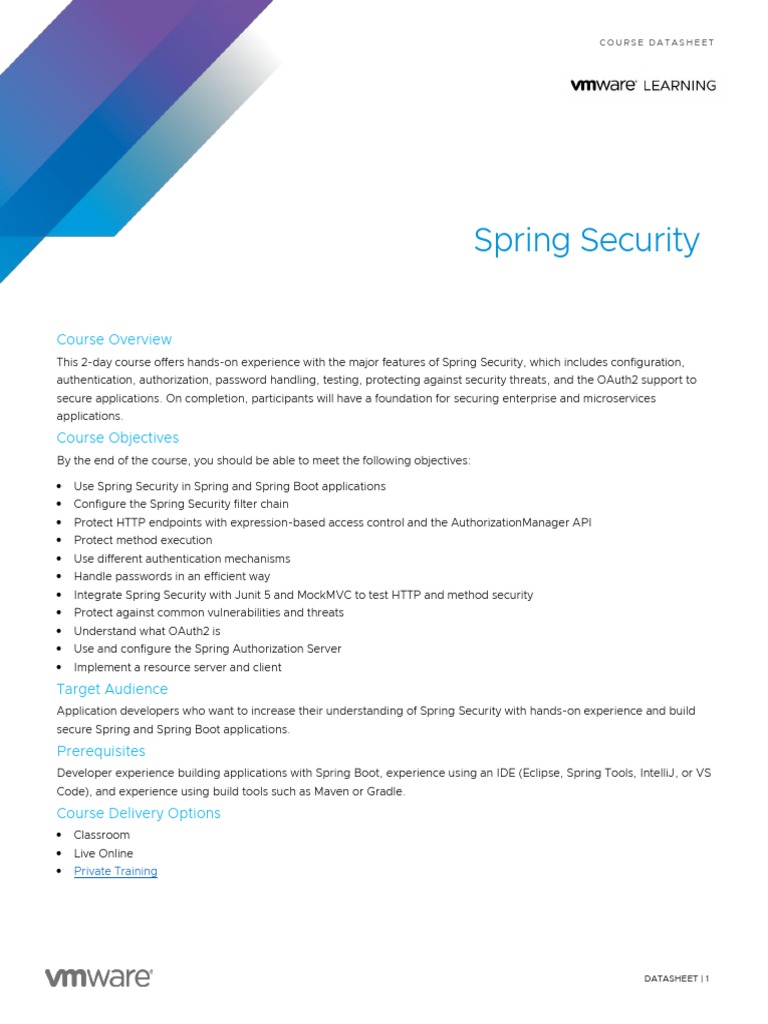 Spring Security | PDF | Security | Computer Security